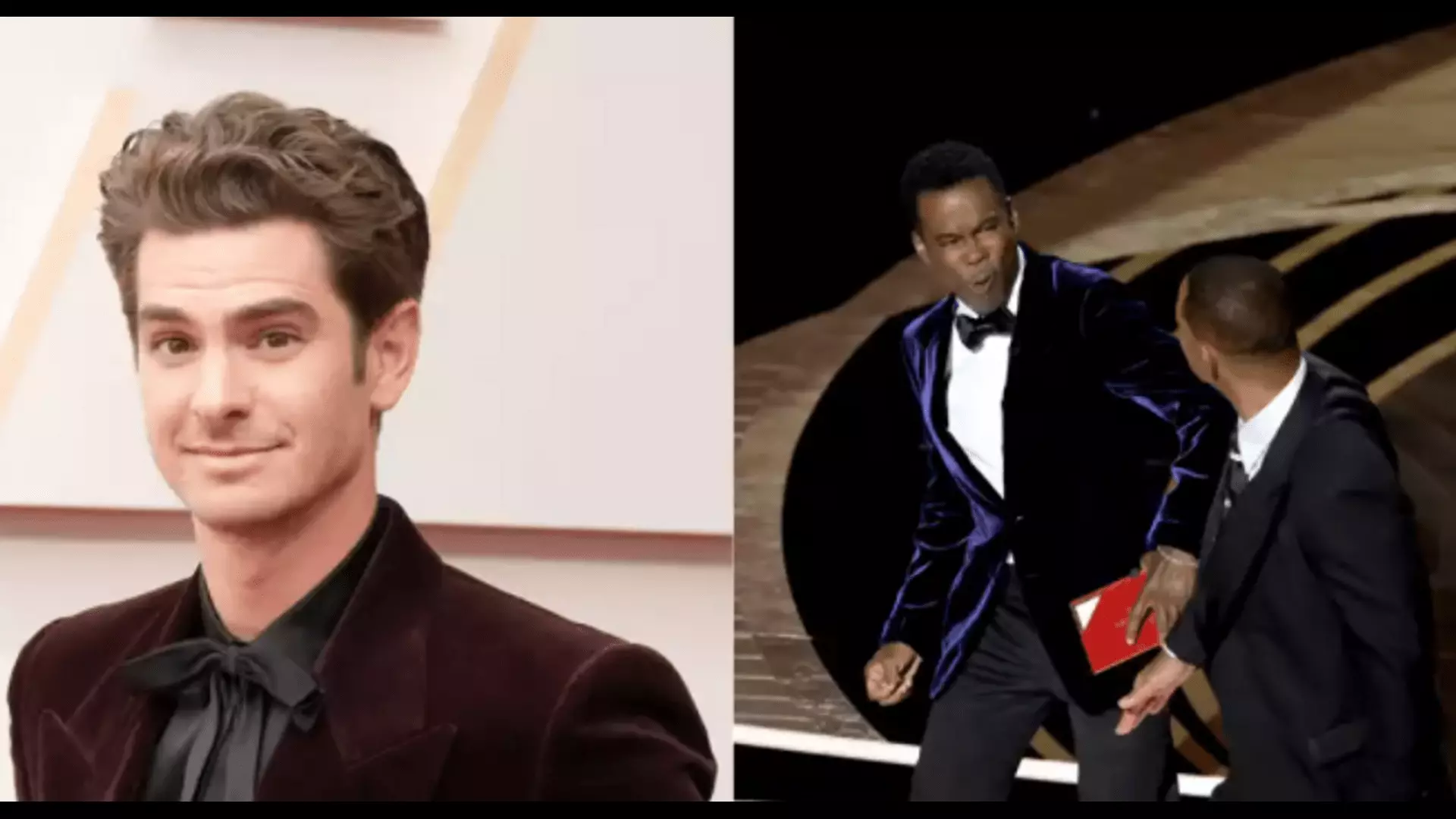 Tratran'izy ireo i Andrew Garfield naka tahaka ny tehamaina nomeny an'i Chris Rock.