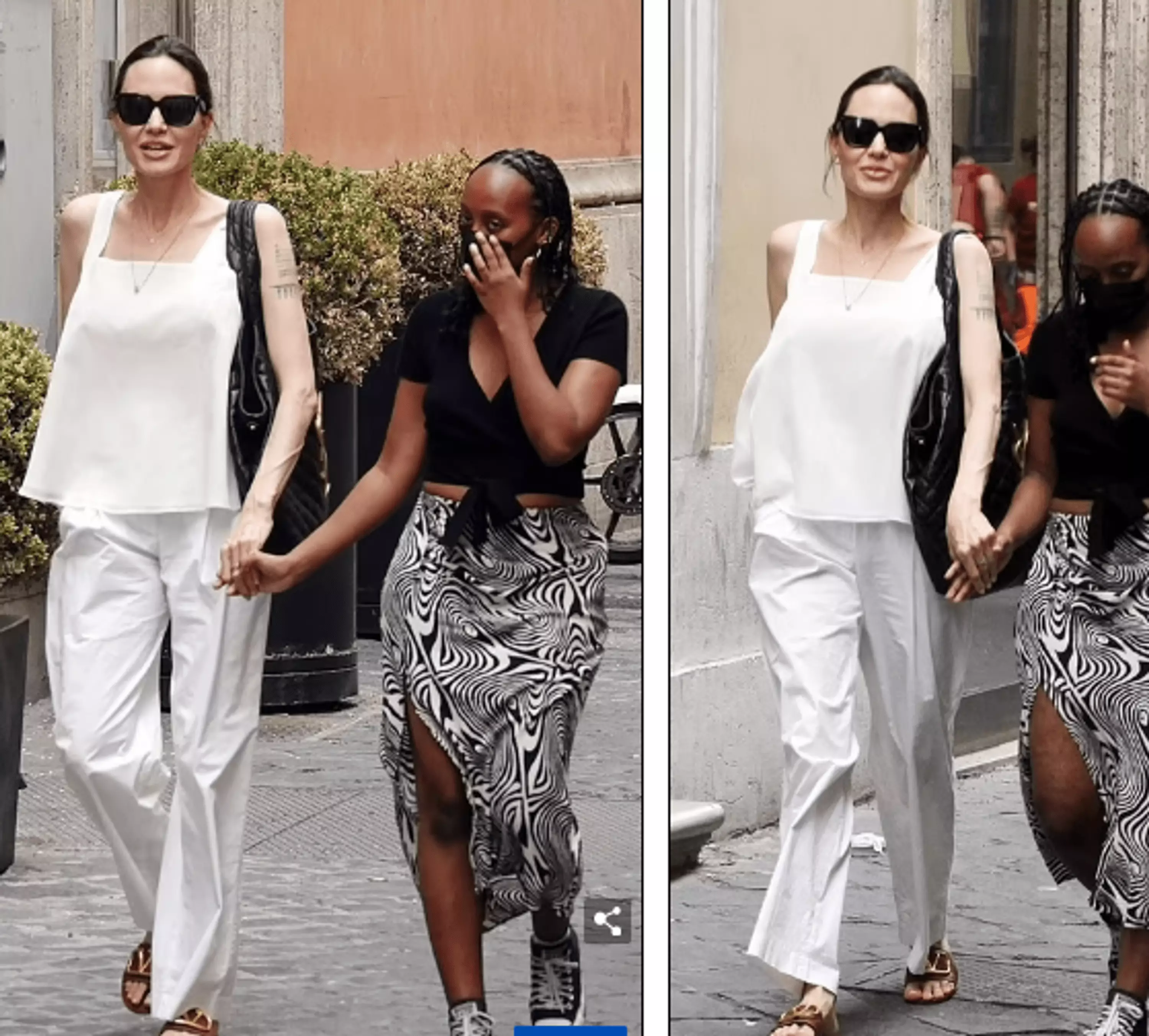 Angelina Jolie e as súas fillas mostran o que vestir cando fai calor fóra, como en Italia