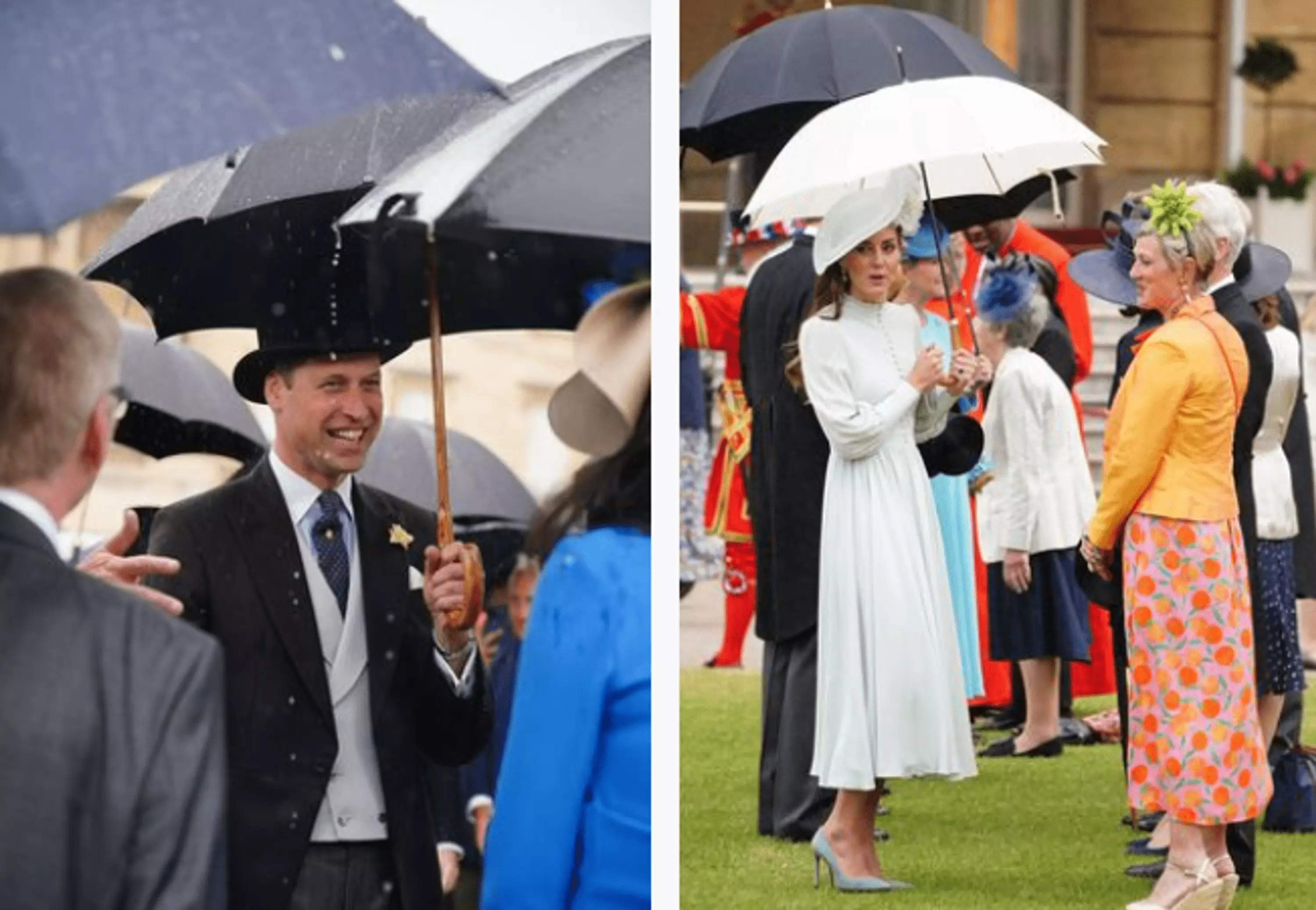 Kate Middleton, cun vestido verde menta, sorprendeu ao público nunha recepción de verán no Palacio de Buckingham