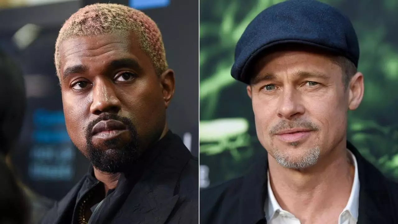 Ĉu Kanye West turniĝas al Brad Pitt por subteno dum sia eksedziĝo al Kim Kardashian?