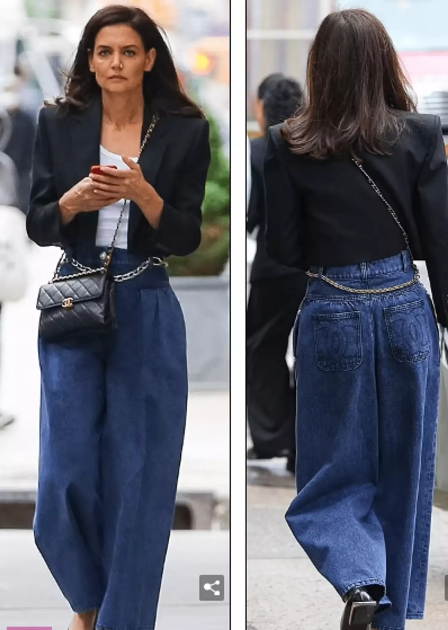 Katie Holmes pa ma jeans oyenda-mumaloto omwe angagwirizane ndi zovala zilizonse