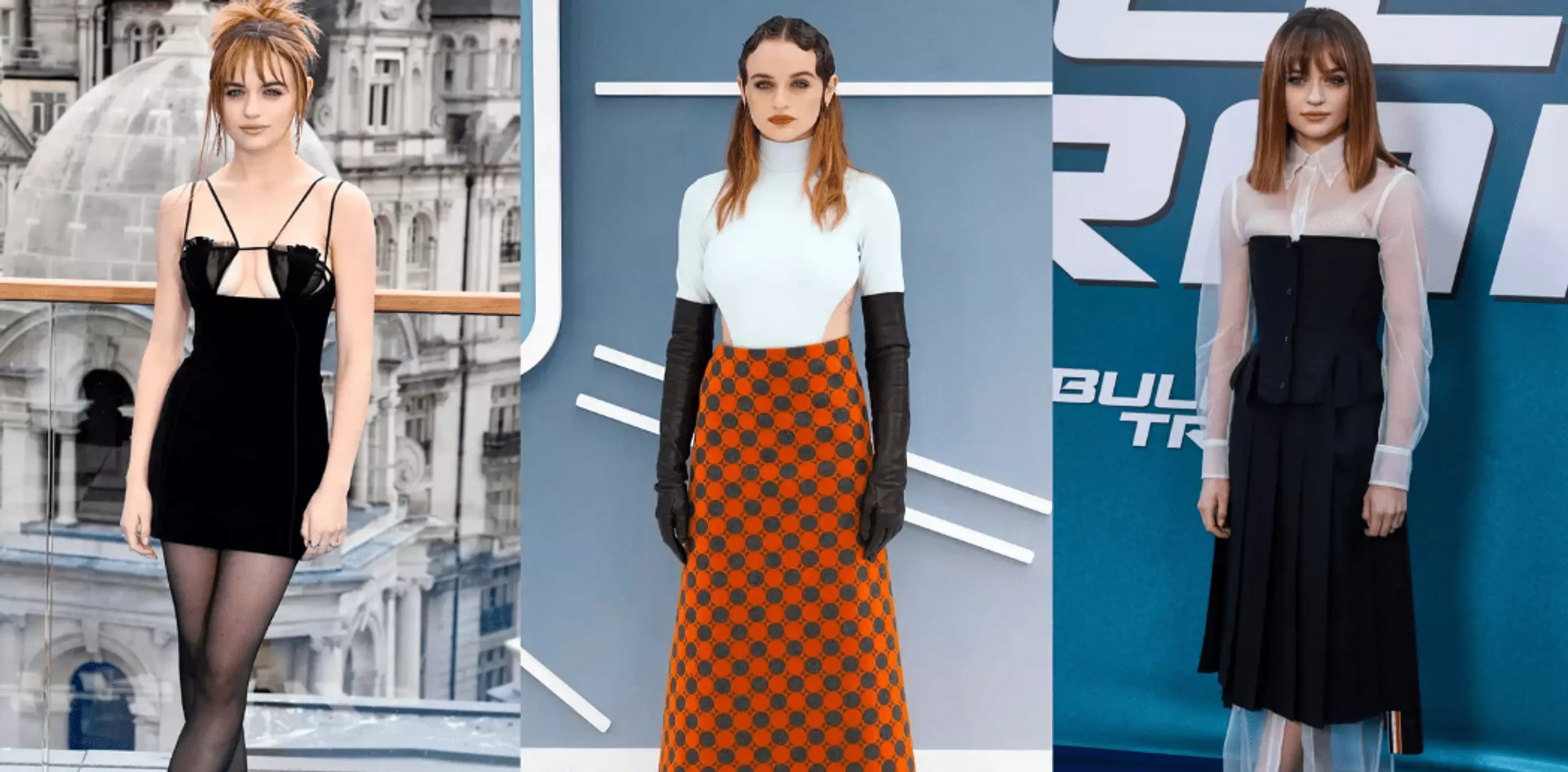 Joey King indossava un minuscolo vestito nero a un servizio fotografico con Brad Pitt per la prima del film Bullet Train